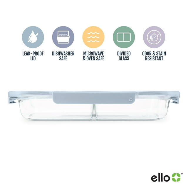 Ello Color Lock 9x13 Divided Glass Baker - Walmart.com