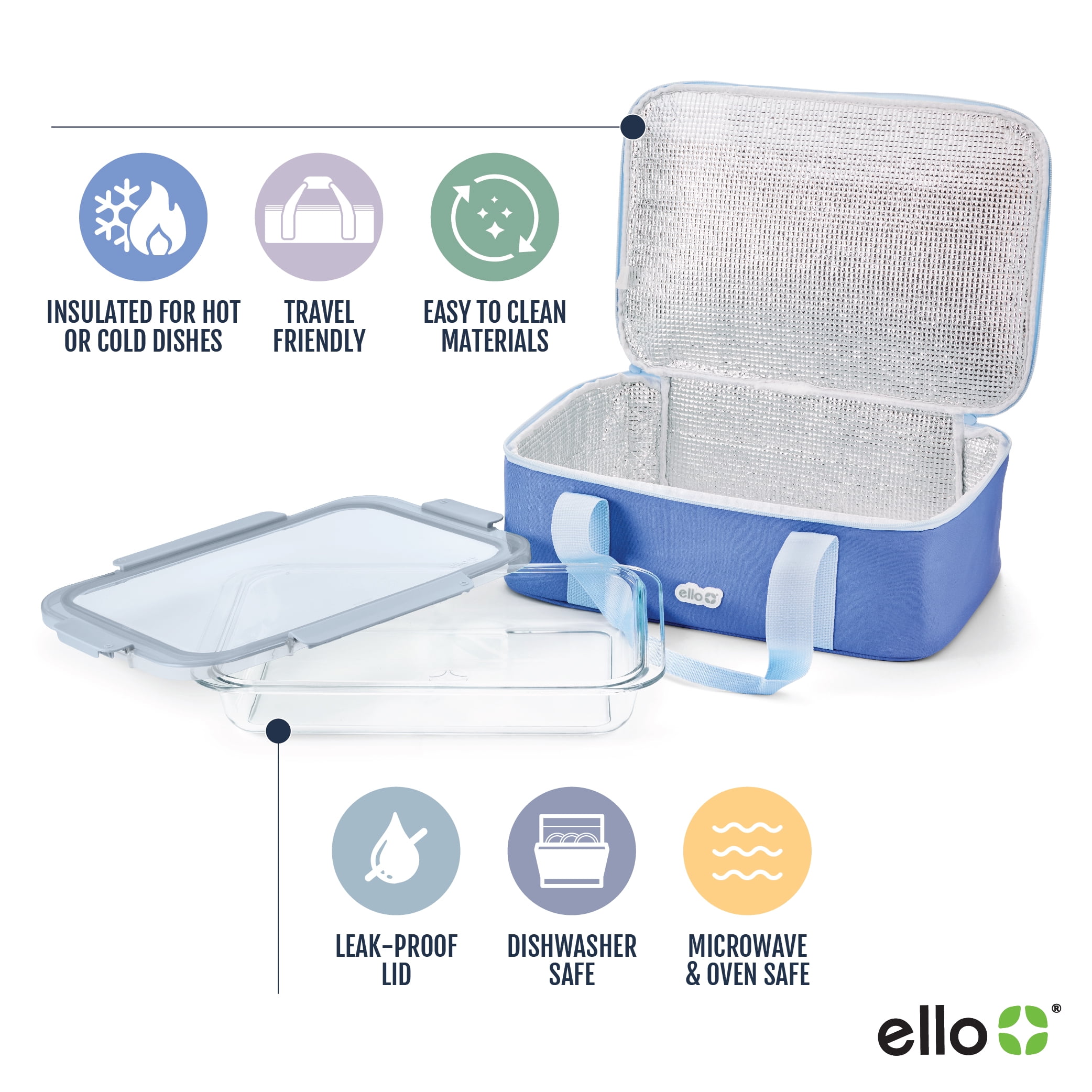 Ello Color Lock 9x13 Glass Baker with Carrier - Walmart.com