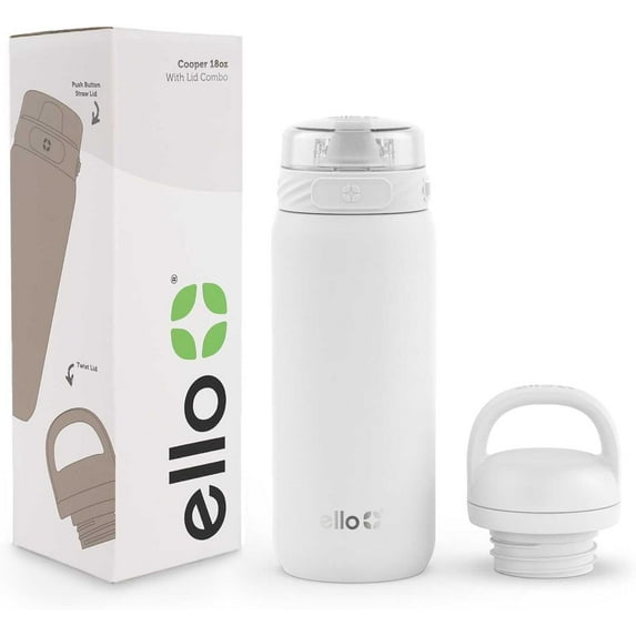 Ello Cooper 22oz Stainless Steel Water Bottle Straw Carry Handle ...
