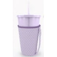Ello Iced Coffee Cooler 24Oz Plastic Purple Polka Dot - Walmart.com