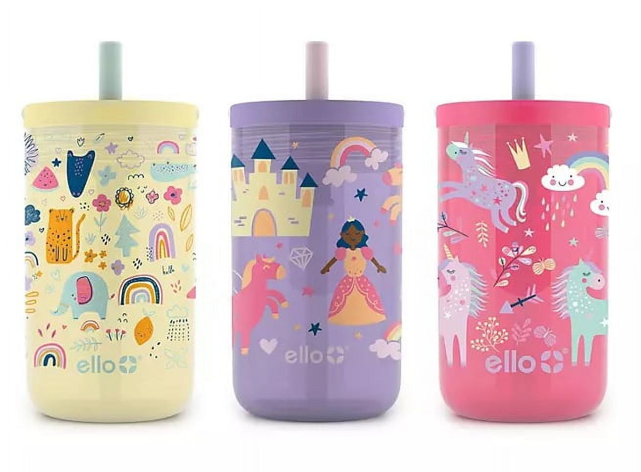 Ello 12 oz Tritan Tumbler Set for Kids with Lid & Straw, Animal ...