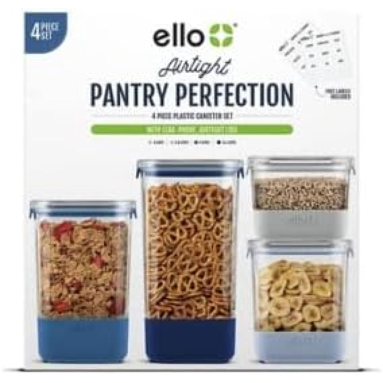 Ello Plastic Canisters 4pc Mixed Set - Walmart.com