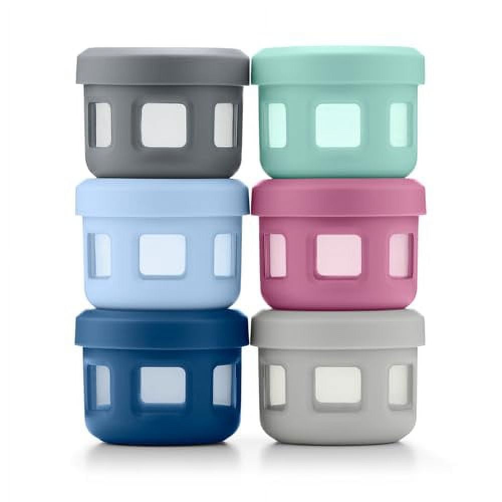 Ello Reusable Plastic Condiment Containers 4oz each with Screw-on Leak ...