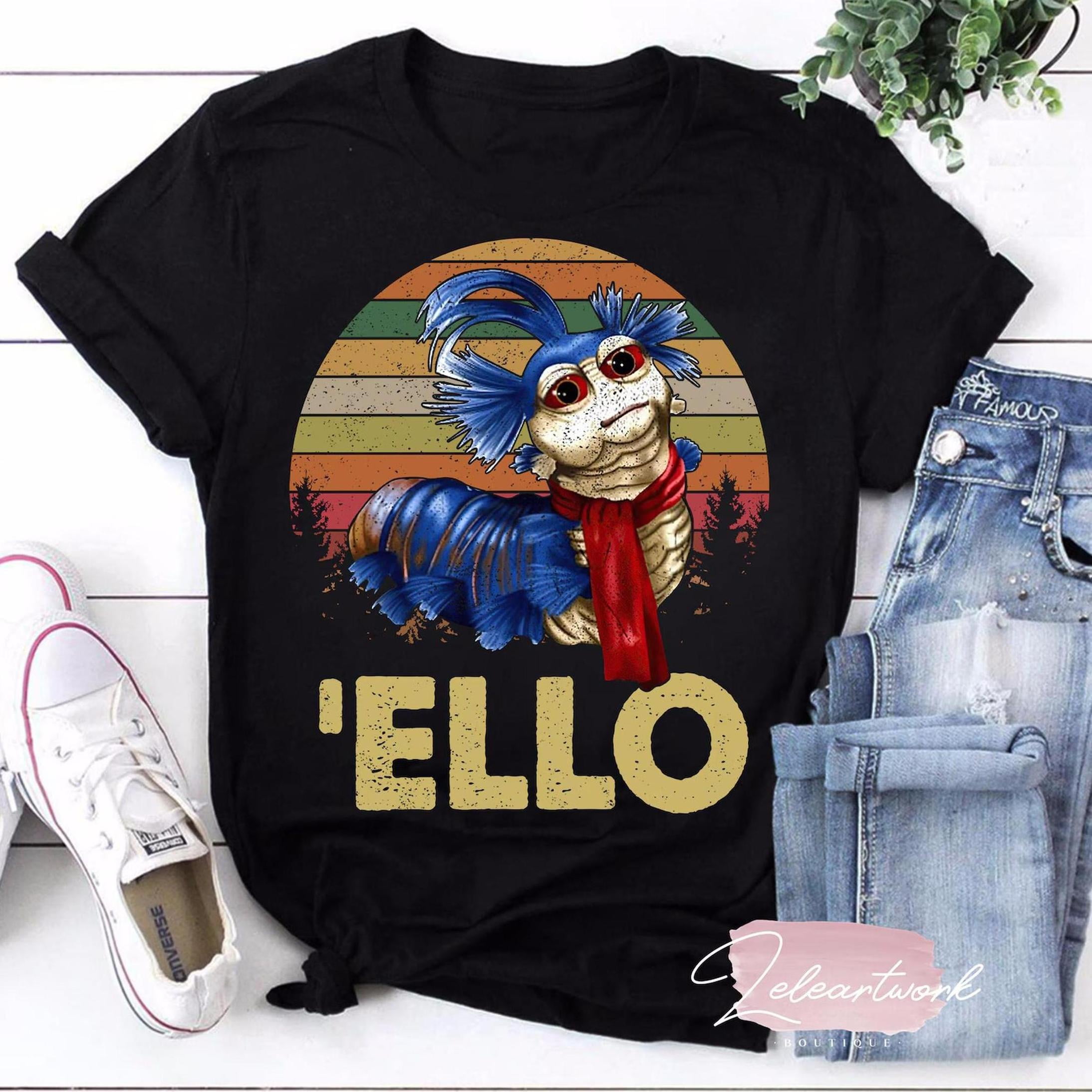 Ello Worm Labyrinth Vintage T-Shirt, Labyrinth Shirt, Funny Ello Worm ...