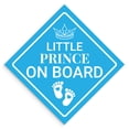 Ellopi 4.5x4.5" Blue Little Prince/Princess Baby on Board Vinyl Sticker ...