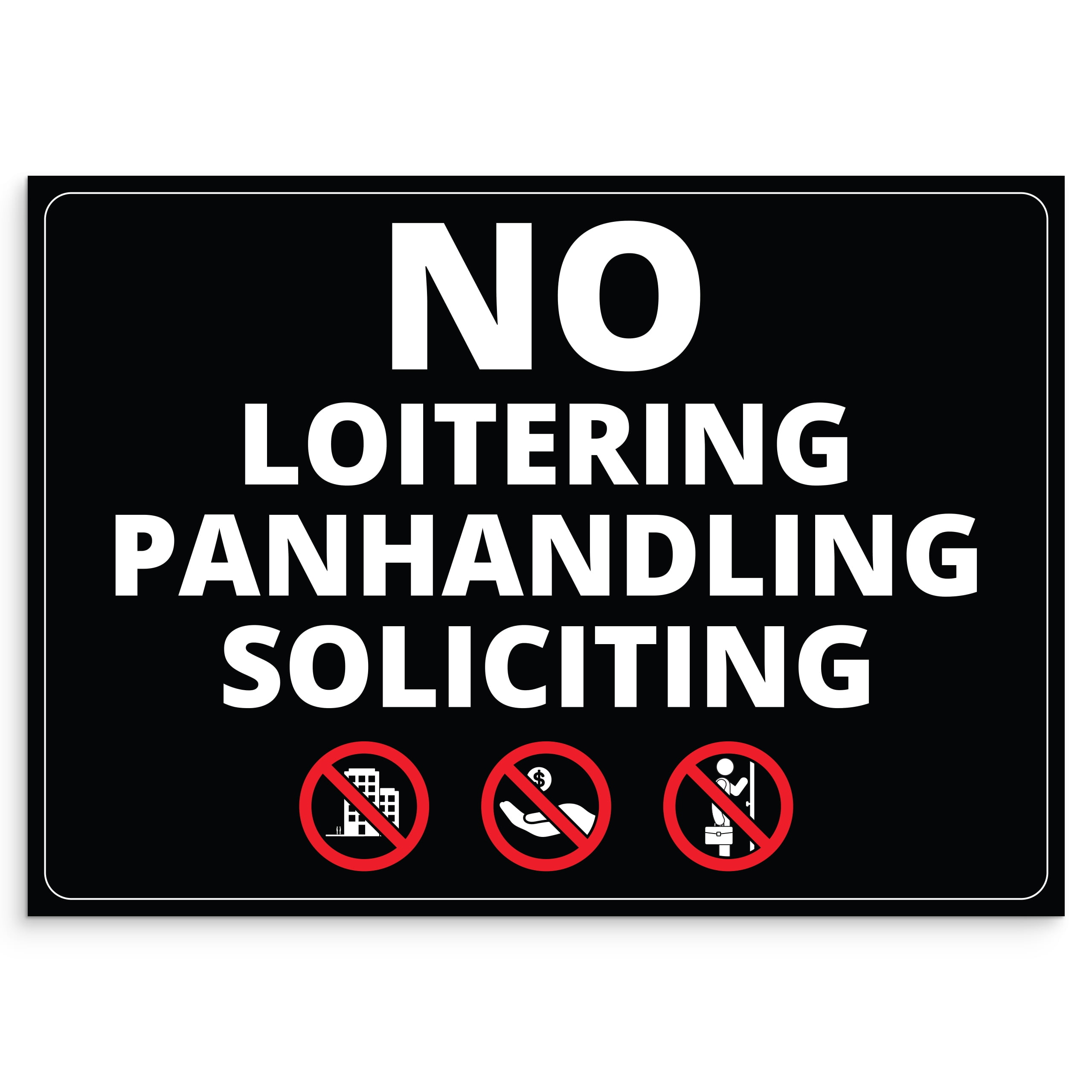 Ellopi 5" x 7" No Loitering No Soliciting No Panhandling Vinyl Business ...