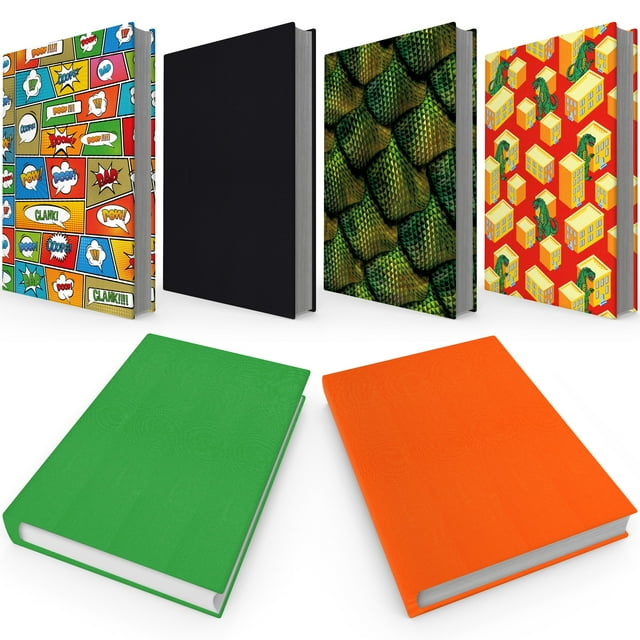 Ellopi 8" x 10" Stretchable Book Covers Cool Print or Solid Book Sox, 6 ...