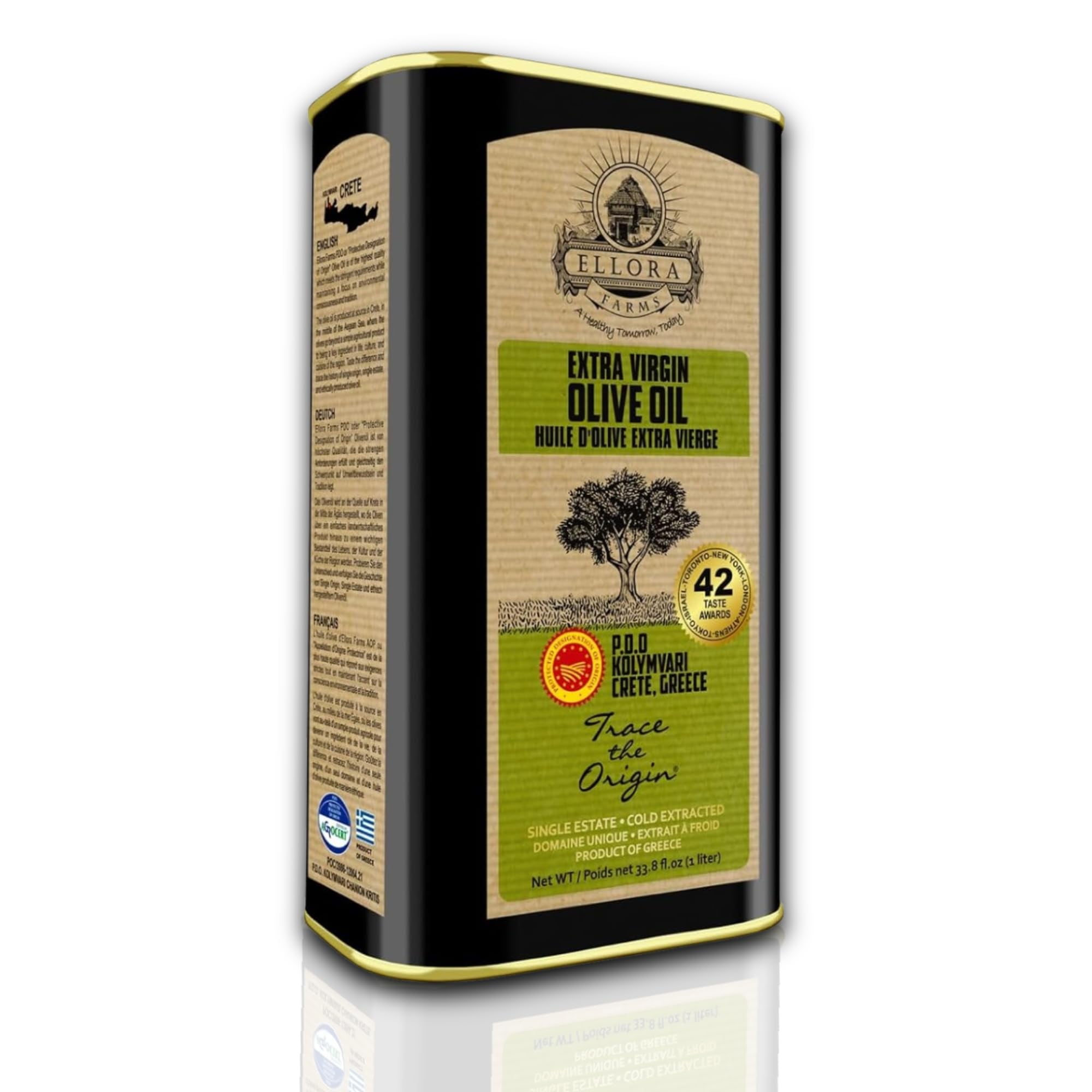 Ellora Farms, Certified PDO BDF32 Extra Virgin Olive Oil, Single Estate ...