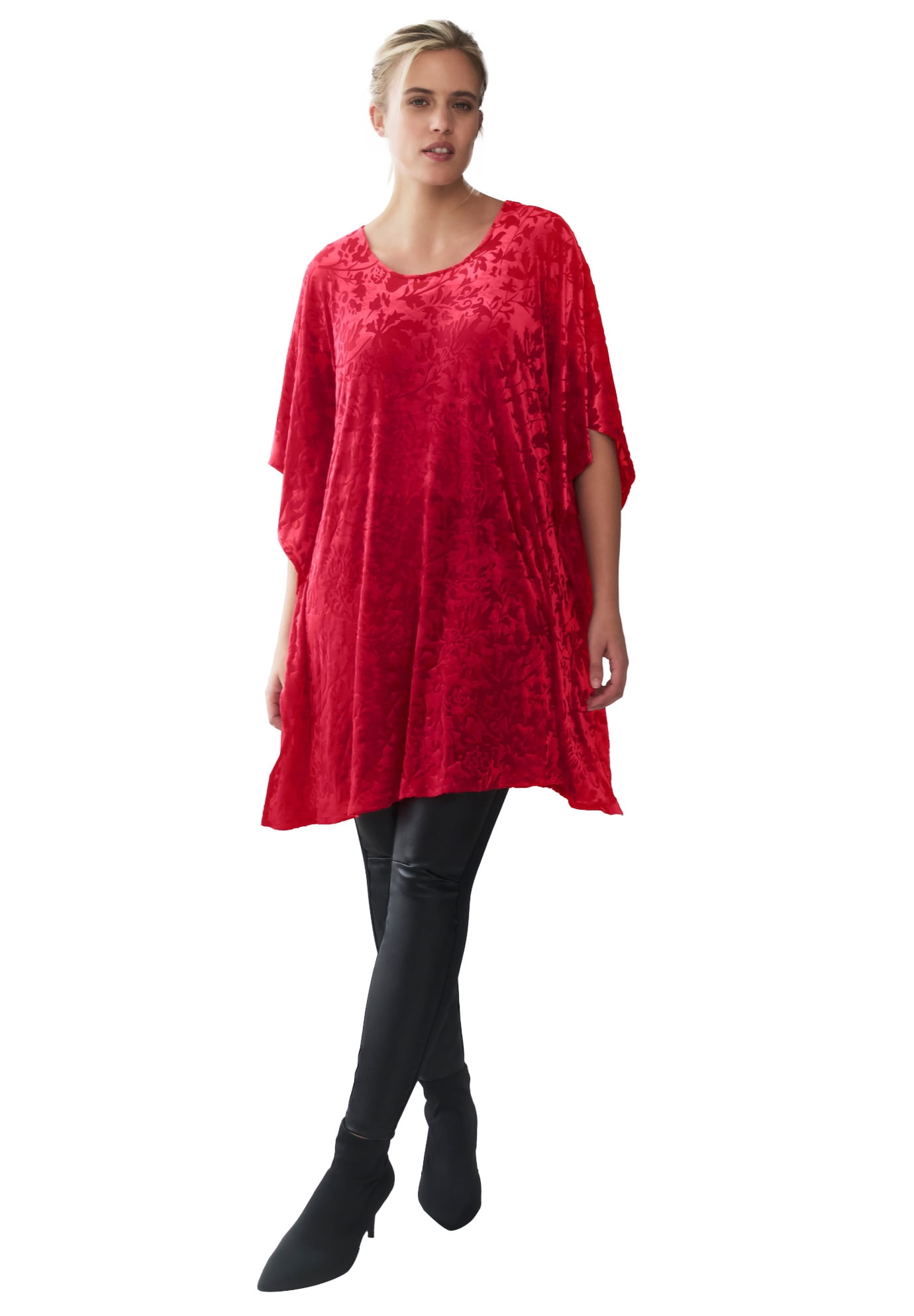 Ellos Women's Burnout Velvet Tunic Tunic - Walmart.com