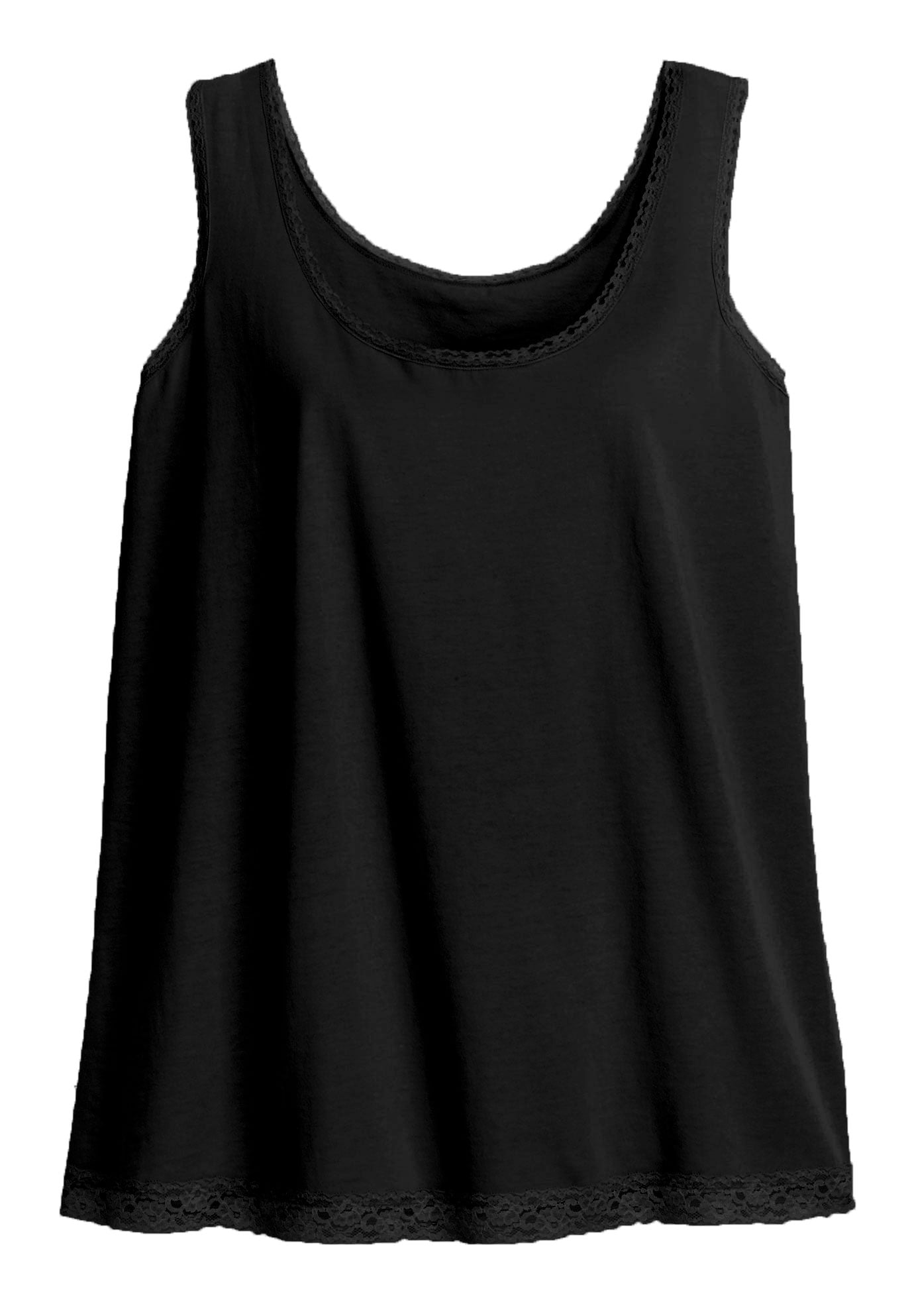 Ellos Women's Lace Trim Tank Top - Walmart.com