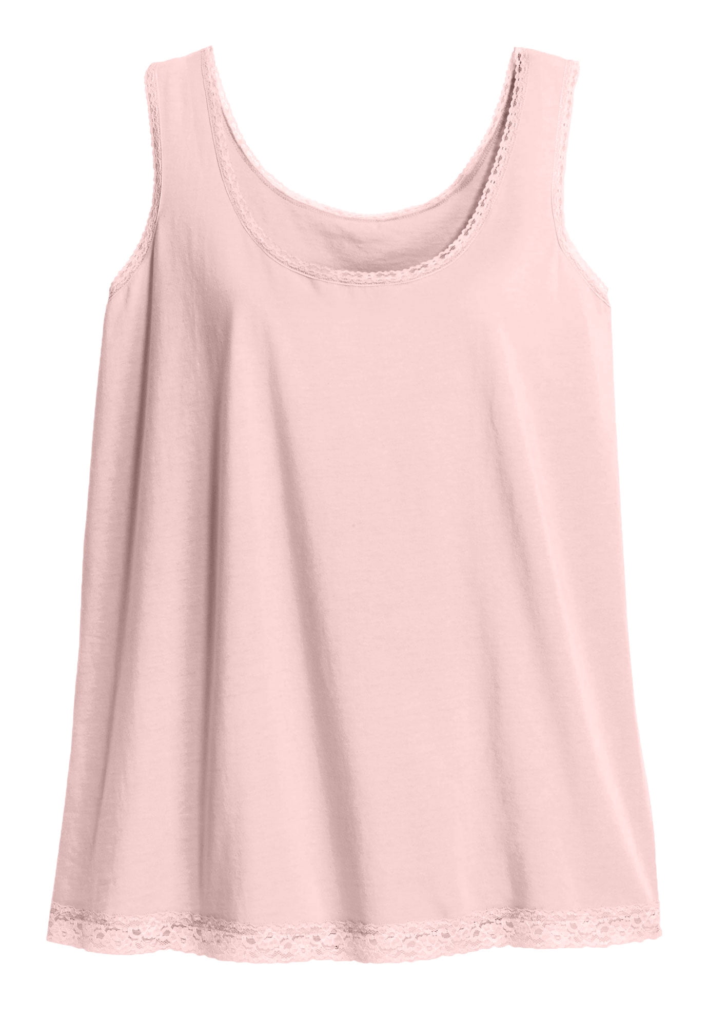 Ellos Women's Lace Trim Tank Top - Walmart.com
