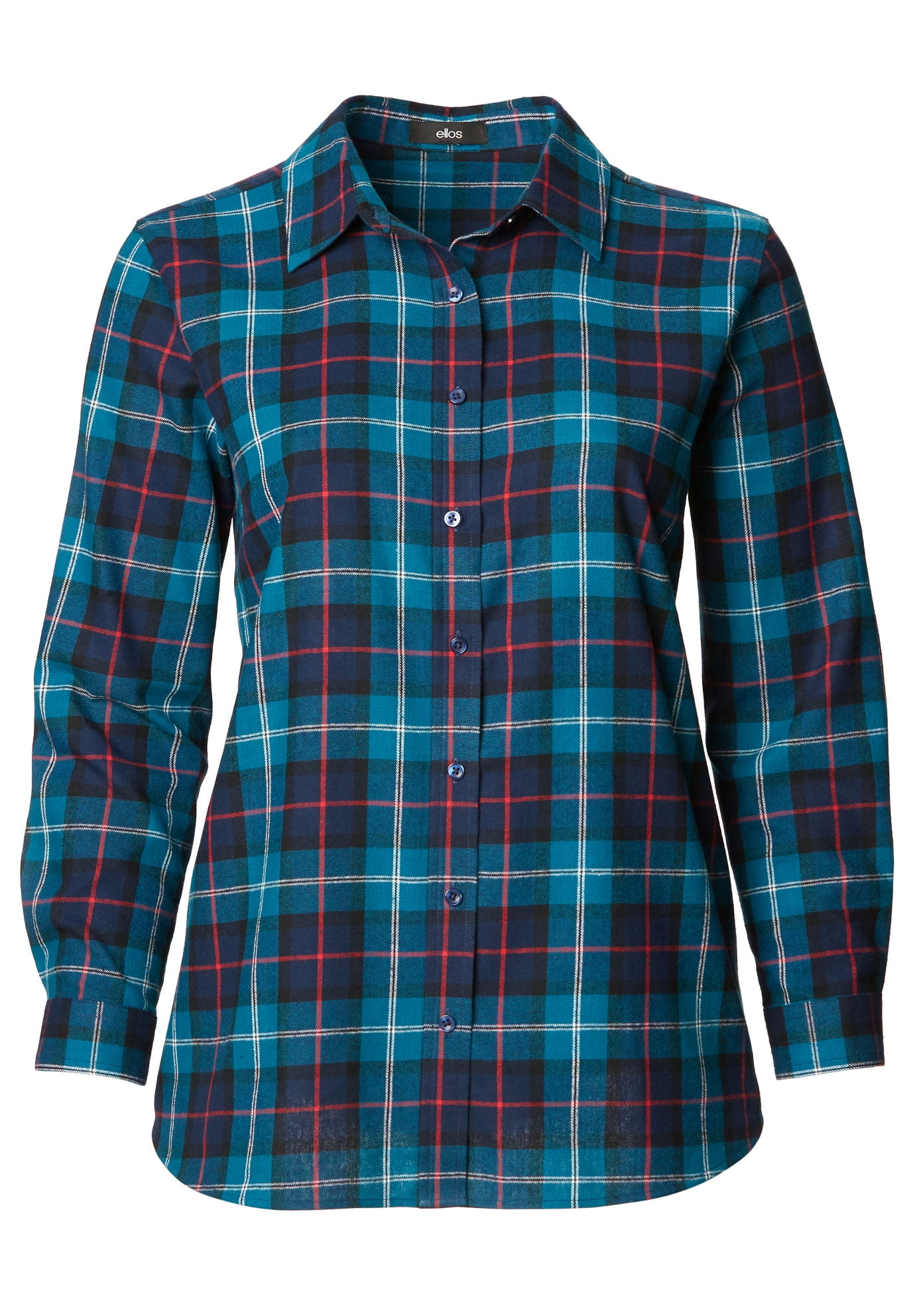 Ellos Women's Plaid Flannel Shirt Shirt - Walmart.com