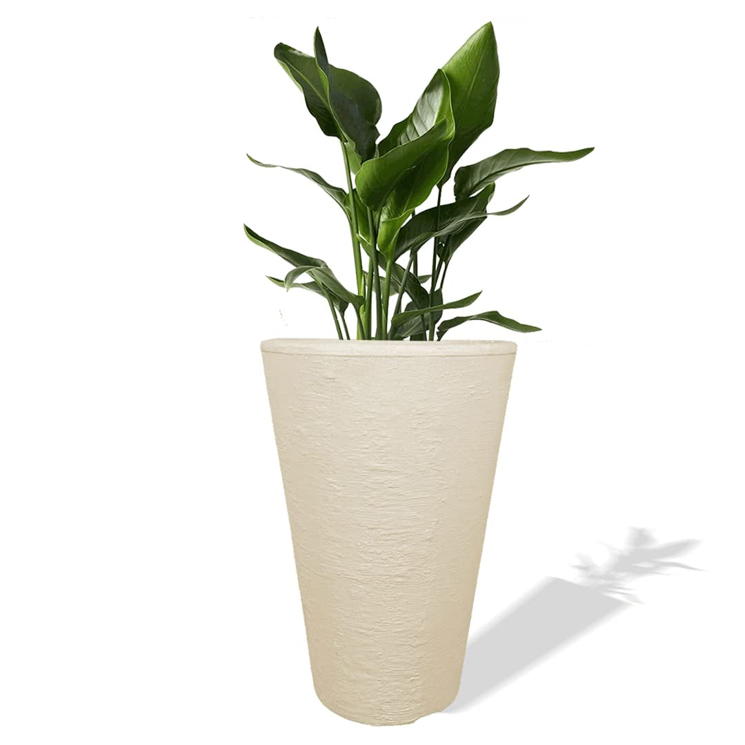 Elly Décor 12 inch, 18" Tall Conic Round Planter Pot with Drainage Hole ...