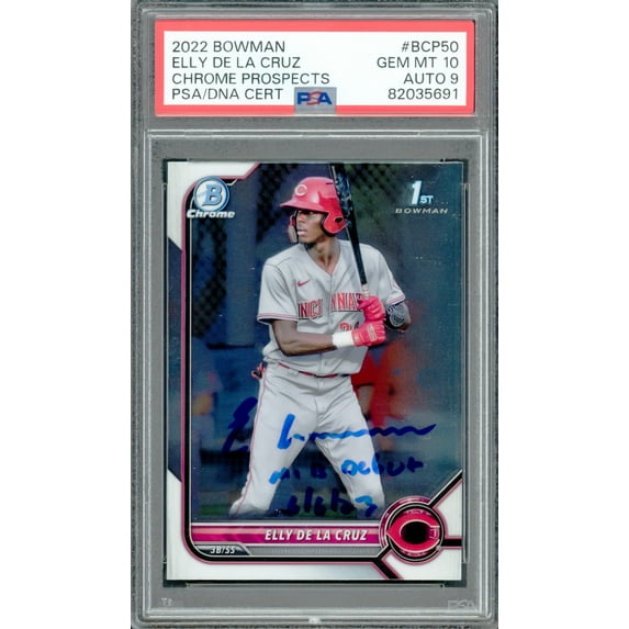 Elly De La Cruz Autographed 2022 1st Bowman Chrome Prospects Rookie ...