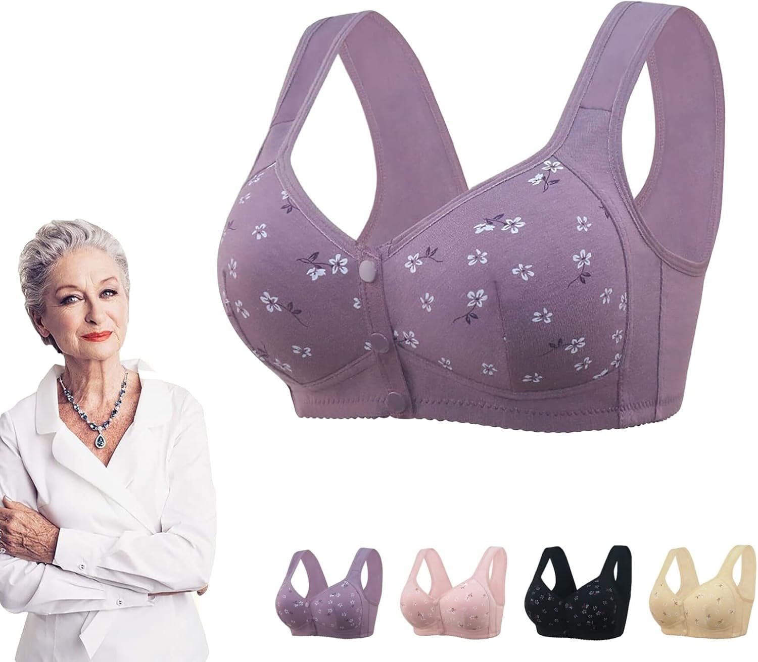 Ellymuse Daisy Bra,Ellymuse Daisy Bras for Older Women,Comfortable ...