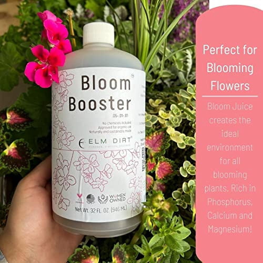 Elm Dirt Plant Food Bundle - Bloom Juice Liquid Fertilizer & Blooming ...