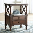 Elm Lane Tamryn Vintage Rustic Cherry Wood Rectangular Accent Table 24 ...