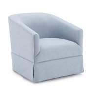 Grandee Club Chair with Swivel, Ocean Blue and White Coastal Pattern ...