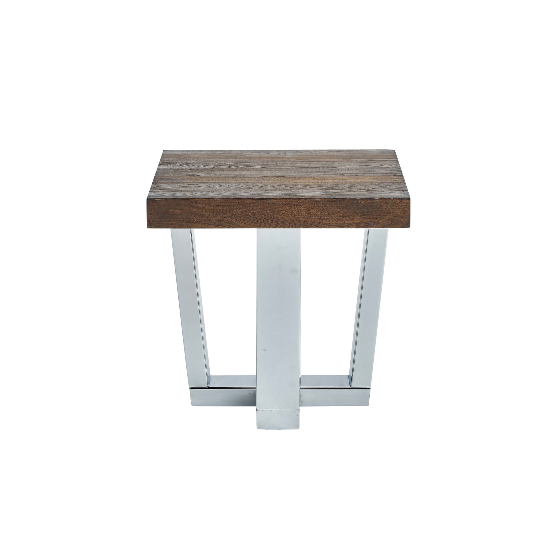 Elm Veneer & Engineered Wood | Rustic Modern Brown Side Table, Adds ...