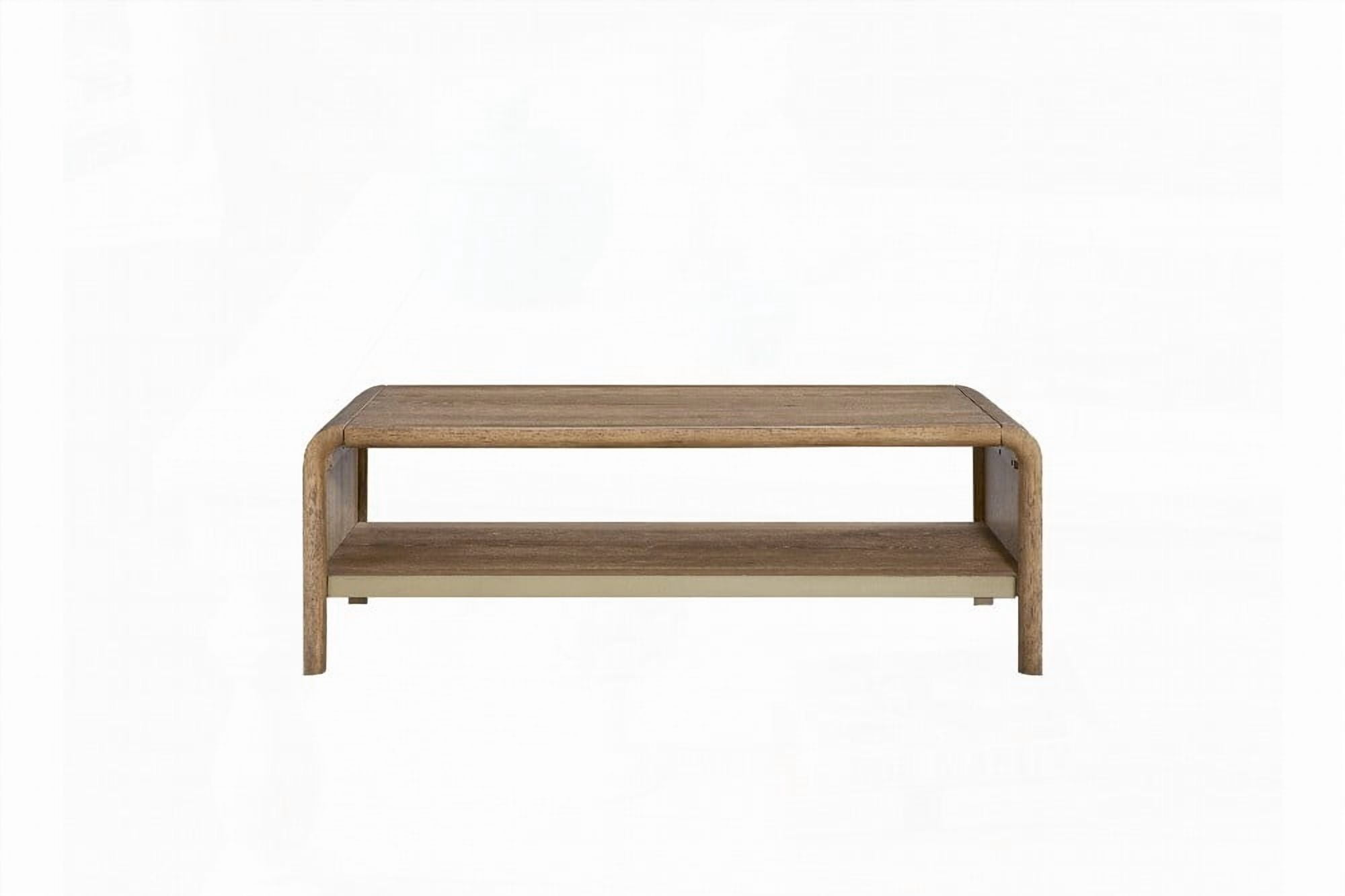 Waterfall Cocktail Table with Elm Veneers - Latte - Walmart.com