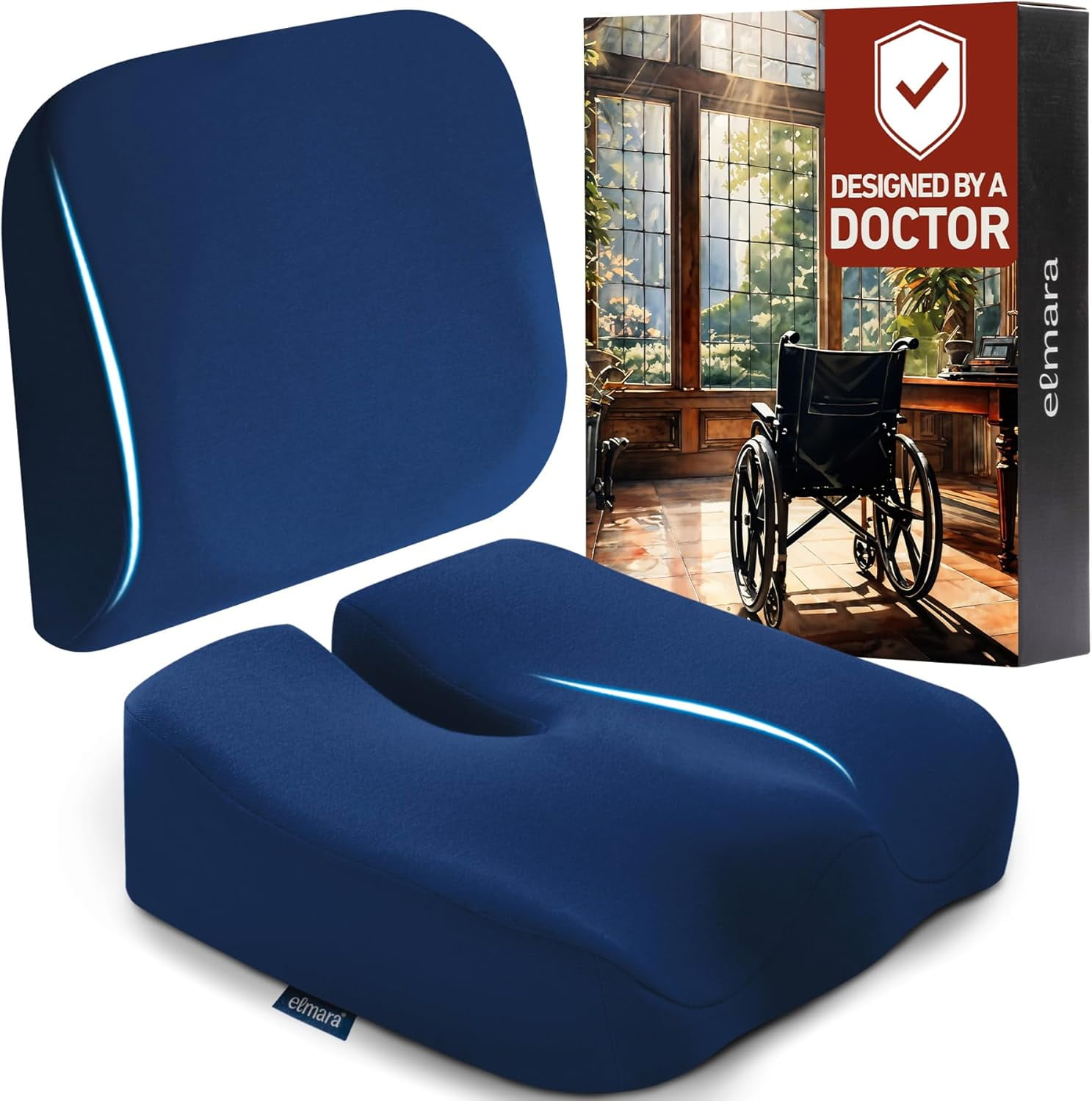 Elmara Doctor-Designed Wheelchair Seat Cushion Set is The Ultimate Comfort Solution – Thick ...