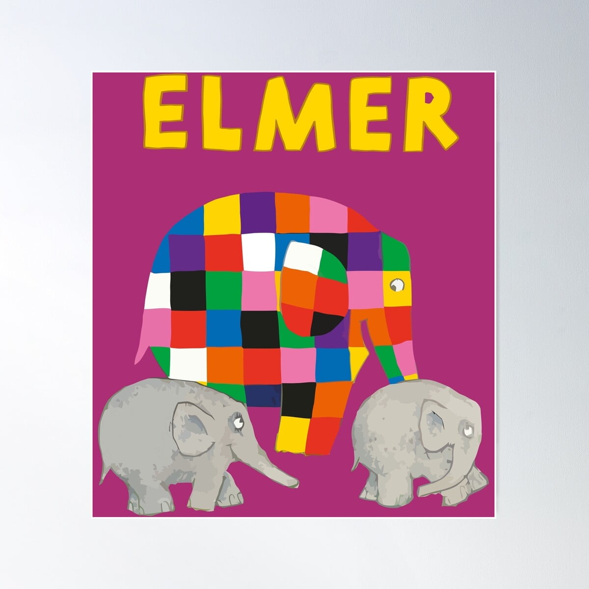 Elmer And The Elephants Poster Wall Art, Modern Wall Decor For Living ...