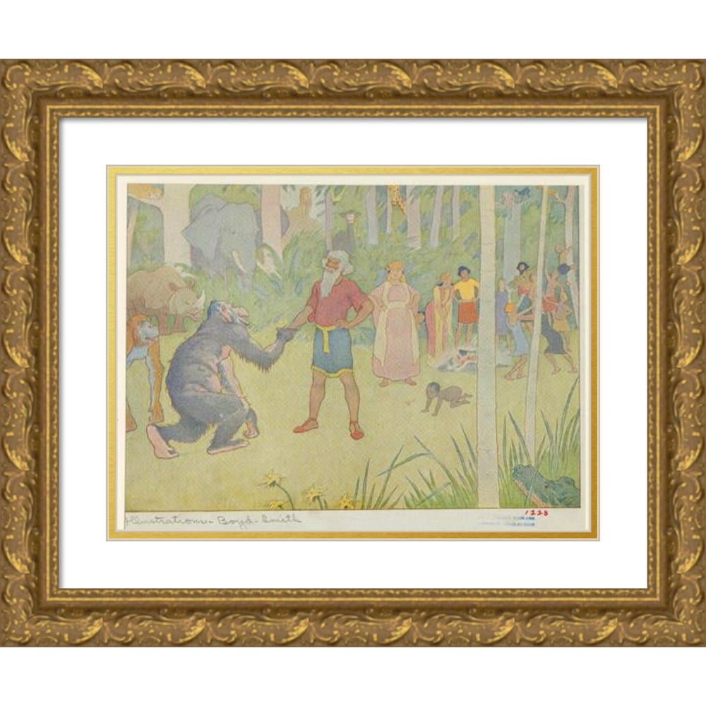Elmer Boyd Smith 14x12 Gold Ornate Wood Frame and Double Matted Museum ...