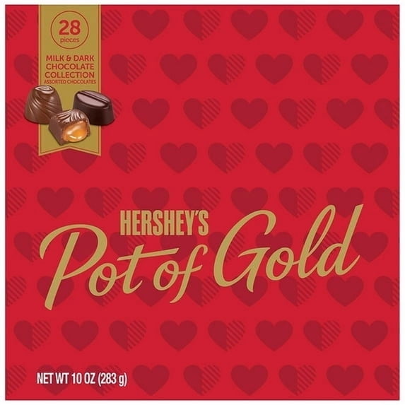 Elmer Choc Hershey's Pot Of Gold Milk and Dark Chocolate Box 7.2oz ...