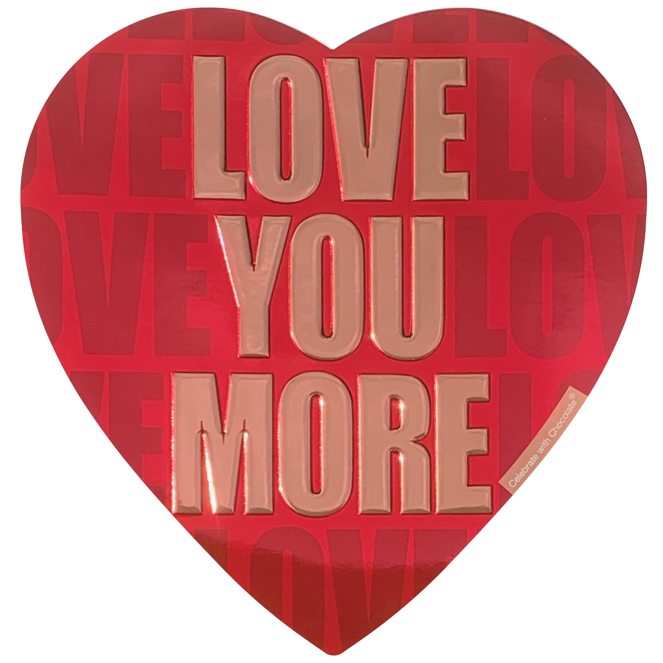 Elmer Chocolate Assorted Choc Embossed Love You More Heart 8oz 20 ...