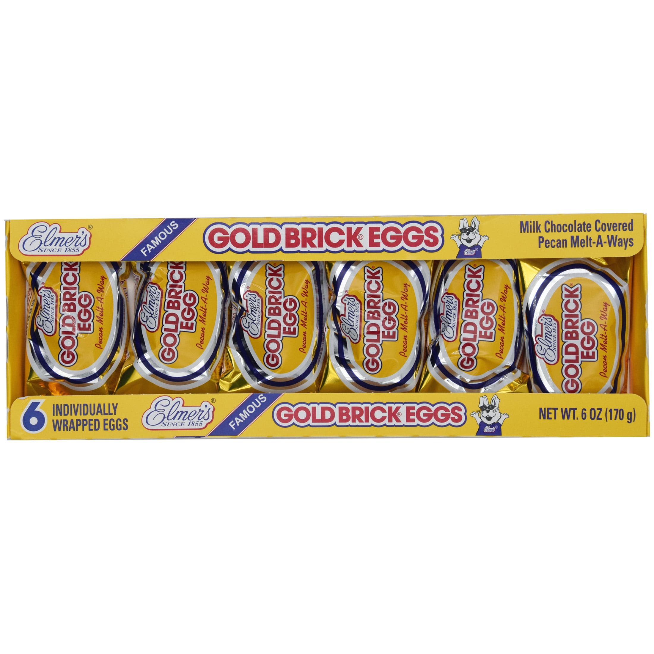 Elmer Chocolate, Milk Chocolate Gold Brick Egg, 1oz, Packs, (6 Ct) - Walmart.com