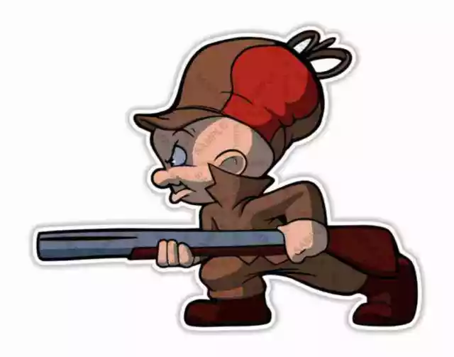 Elmer Fudd Hunting Sticker Phone Decal Water Bottle Stickers Car Decals ...
