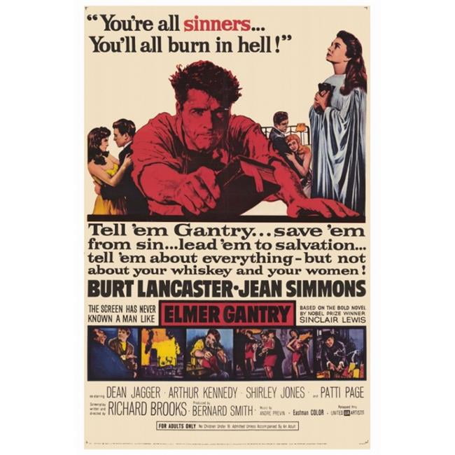 Elmer Gantry Movie Poster - 27 x 40 in. - Walmart.com