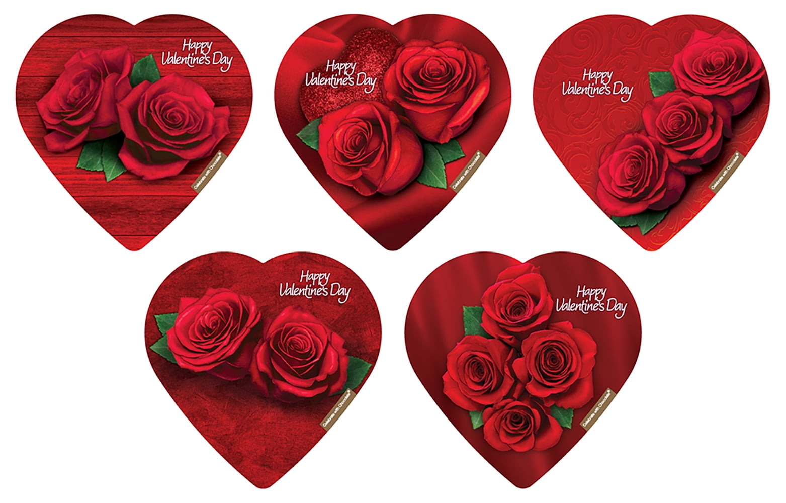 Elmer's, 2oz Rose Valentine Heart, 5 Pieces Assorted Milk & Dark ...