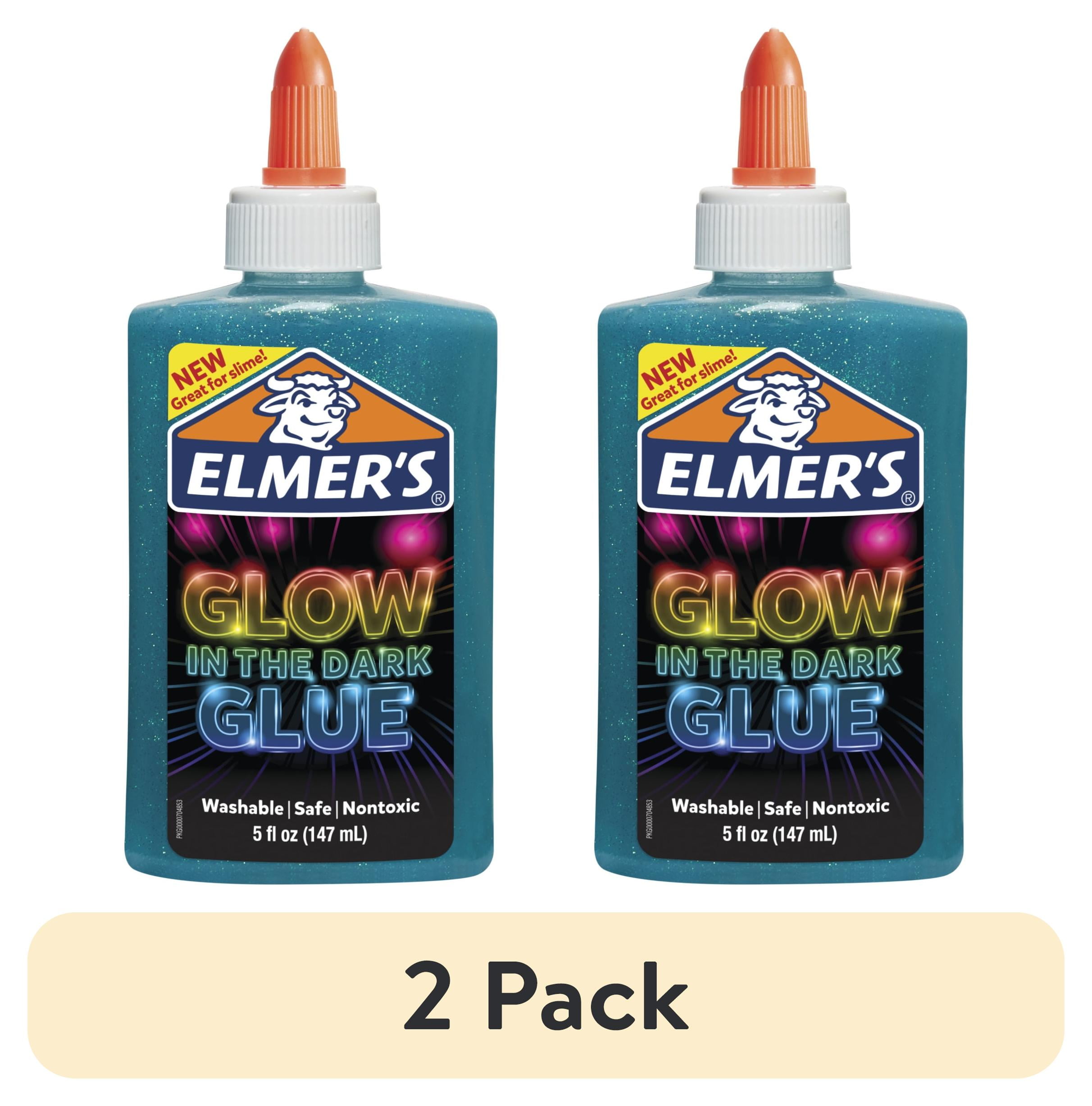 (2 pack) Elmer's 5oz. Glow-in-the-dark Liquid Glue, Washable, Blue ...