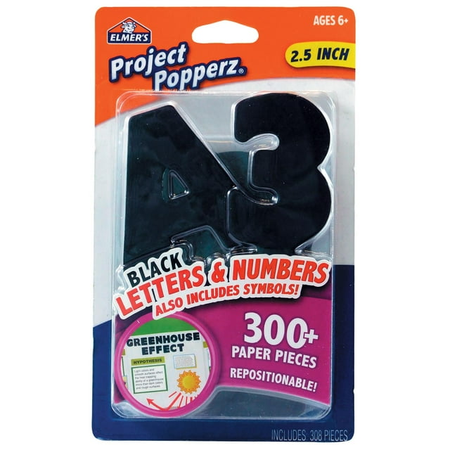 Elmer's Adhesive Letters and Numbers: black, 308 pieces - Walmart.com