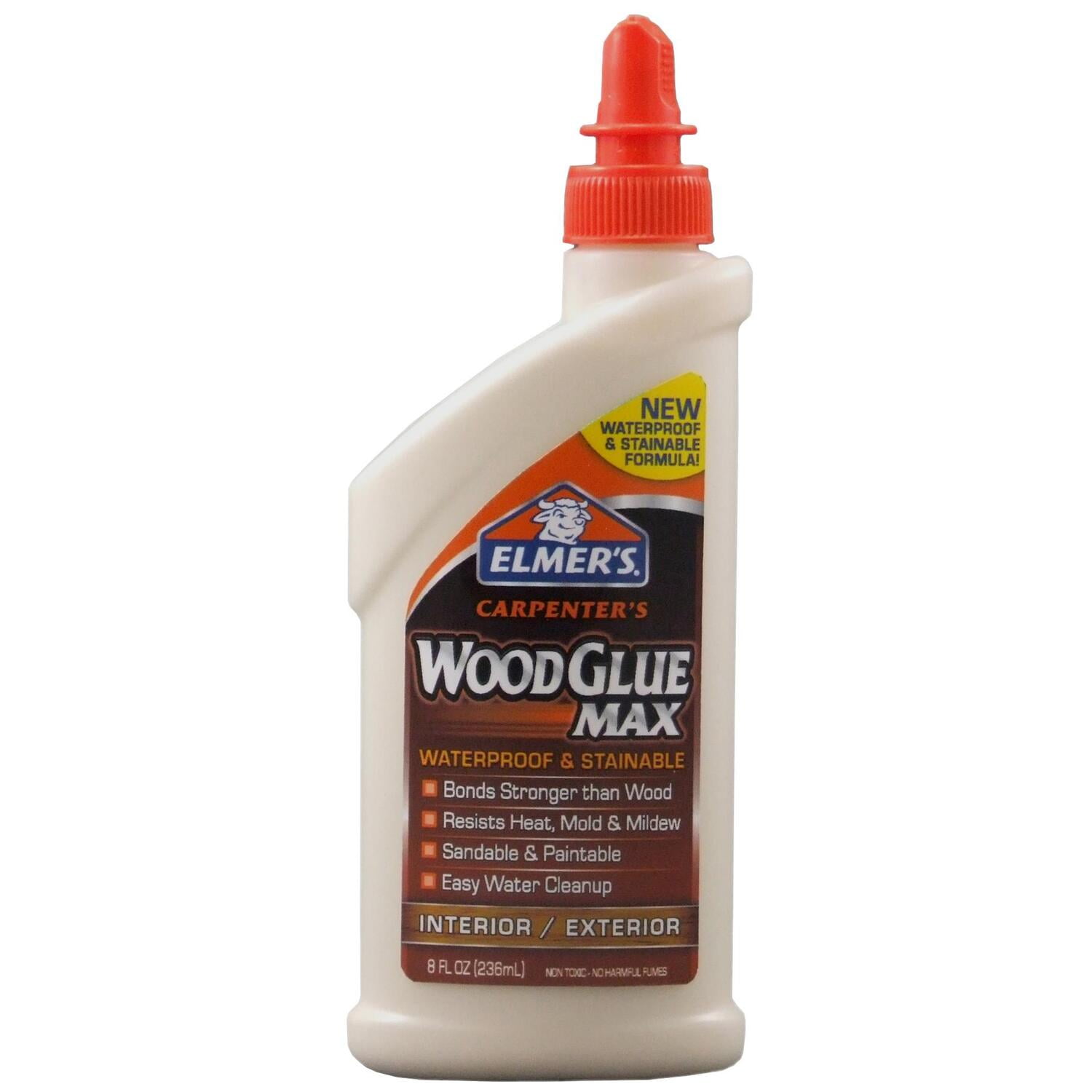 Elmer's Non-Toxic Carpenter's Wood Glue Max - 8oz, Waterproof, Sandable ...