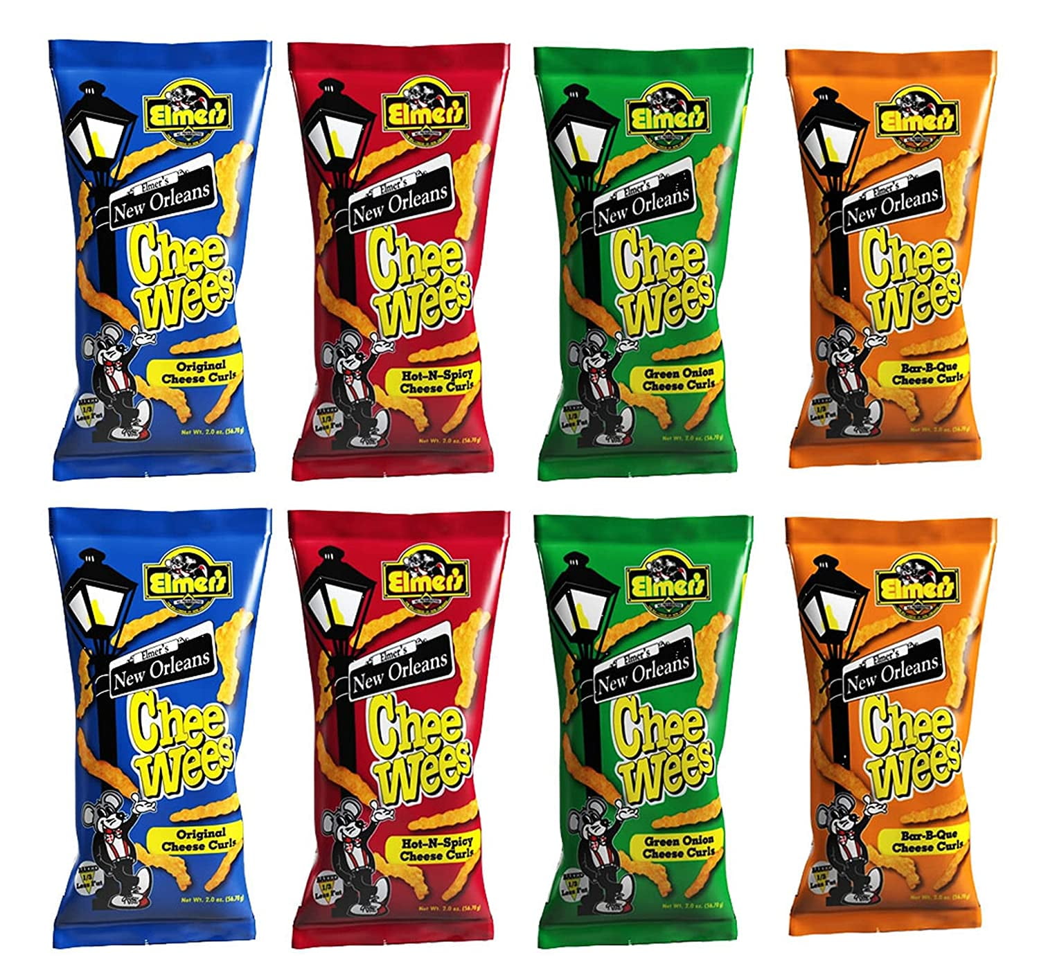Elmer's Baked Cheese Flavored Chee Wees New Orleans Snacks, Variety 8 ...
