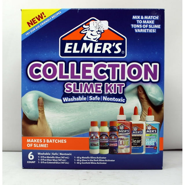 Elmer’s Collection Slime Kit: Translucent & Metallic Glue, Glow in the ...