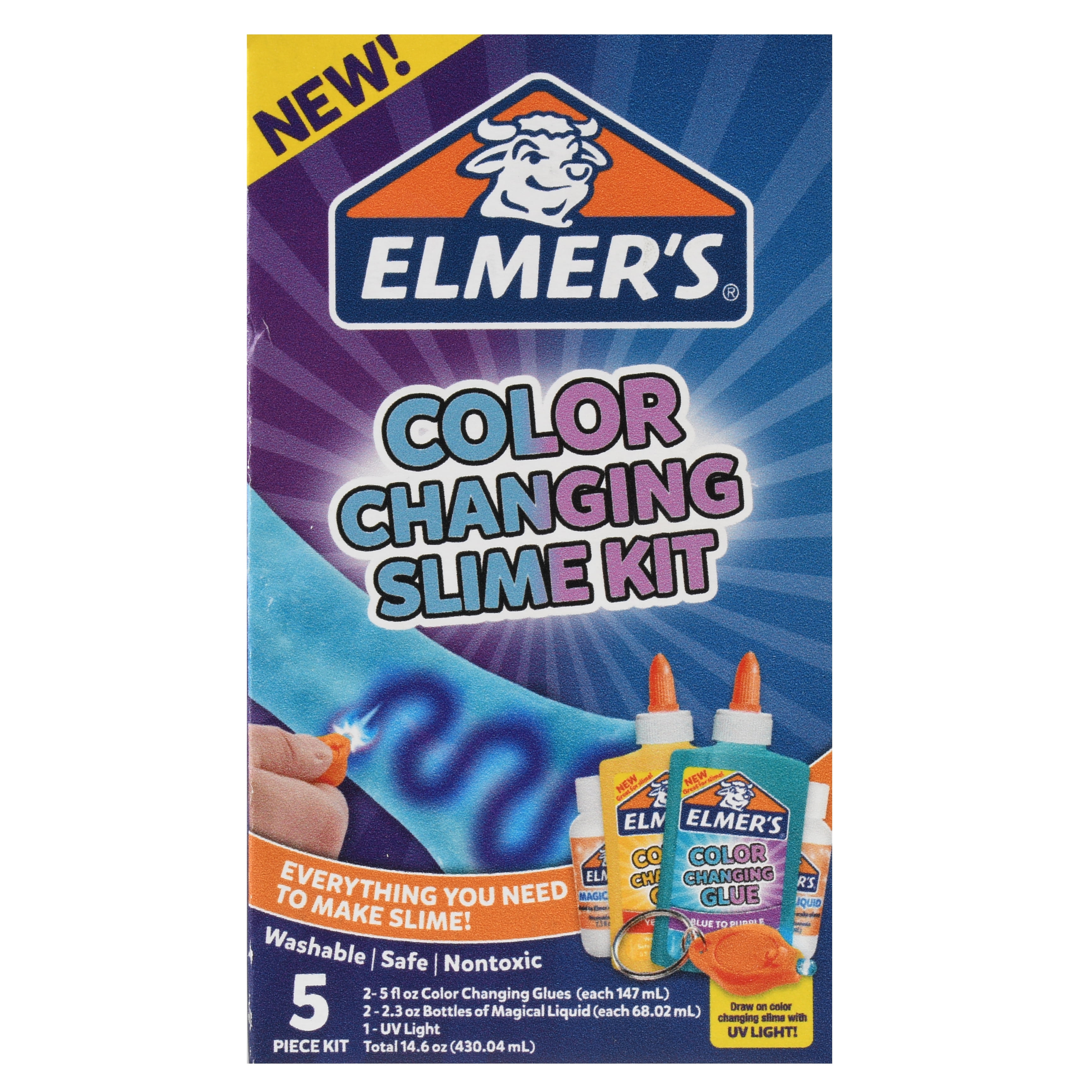 Elmer's DIY Magic Maker Color Changing Slime Kit with UV Light, 5 Piece ...