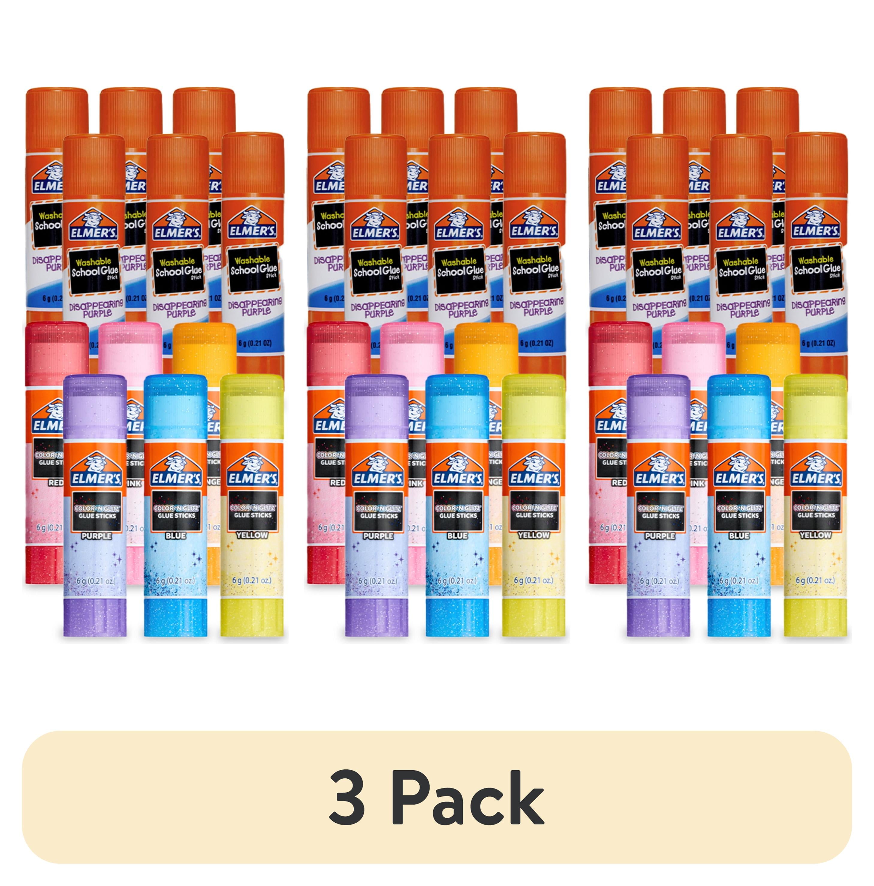 (3 pack) Elmer’s Color 'n Glitz Glue Sticks, Washable, Assorted Colors ...