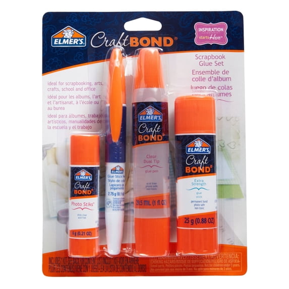 Elmer’s Craft Bond Scrapbook Glue Set, 4 Types of Craft Glue - Walmart.com