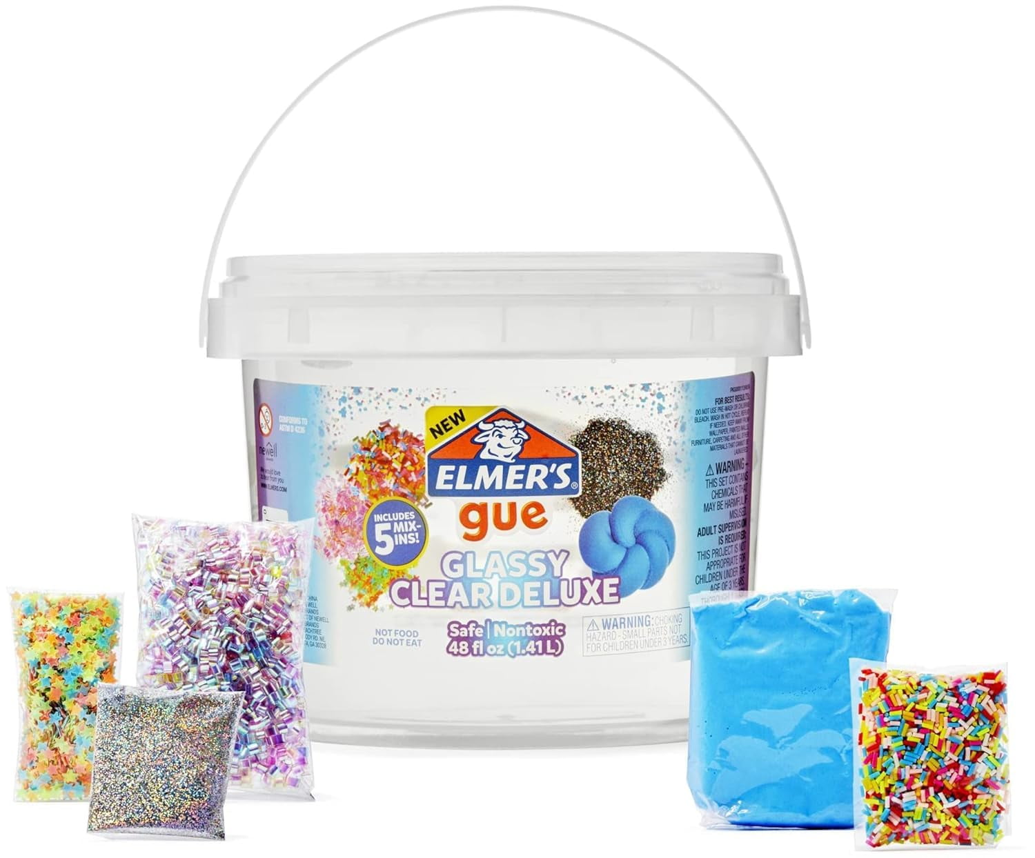 Elmer's Gue Premade Includes 5 Sets of Slime Add-ins, 3 Lb. Bucket ...
