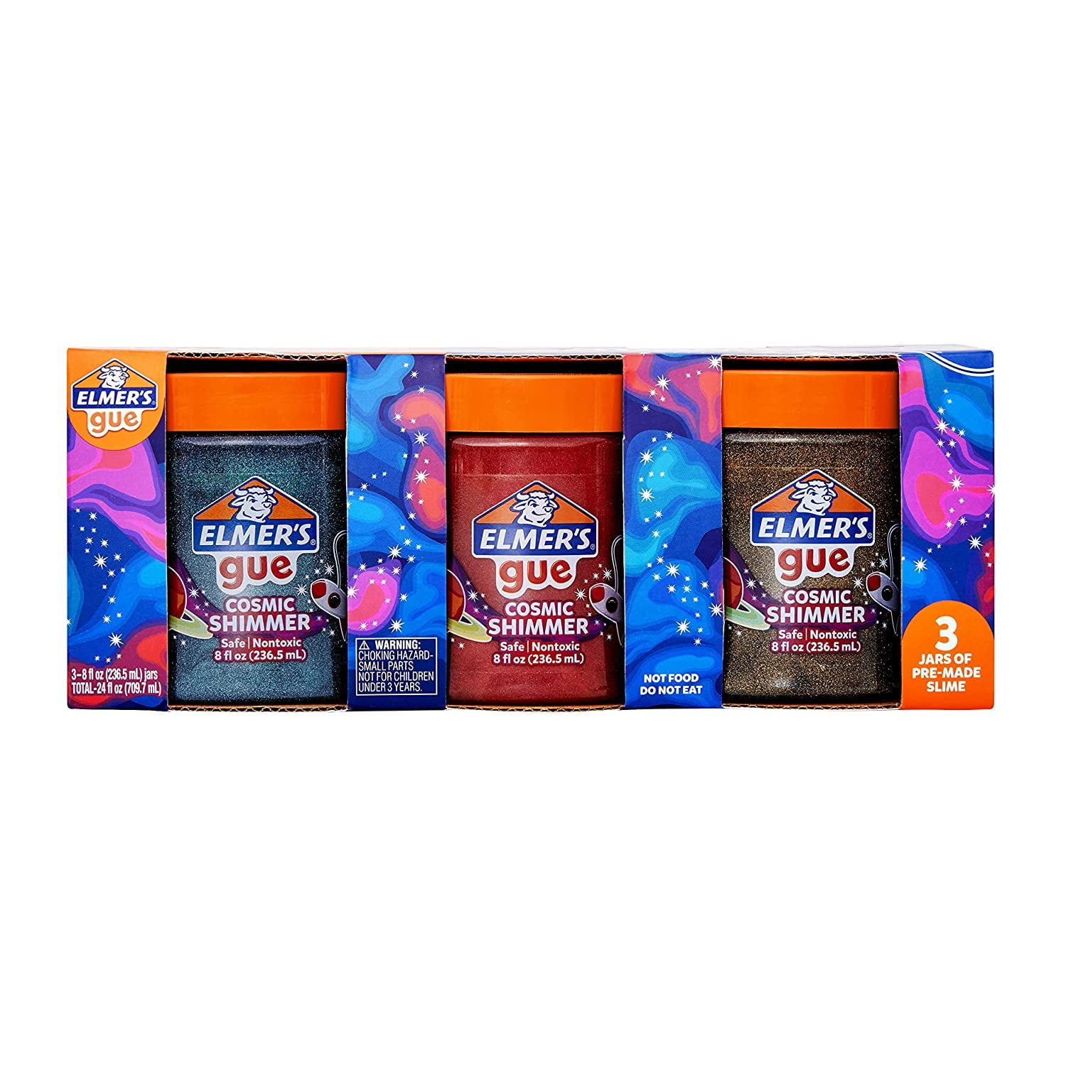 Elmer's Gue Premade Slime, Cosmic Shimmer Glitter Slime, Variety Pack, 3 Count C30 - Walmart.com