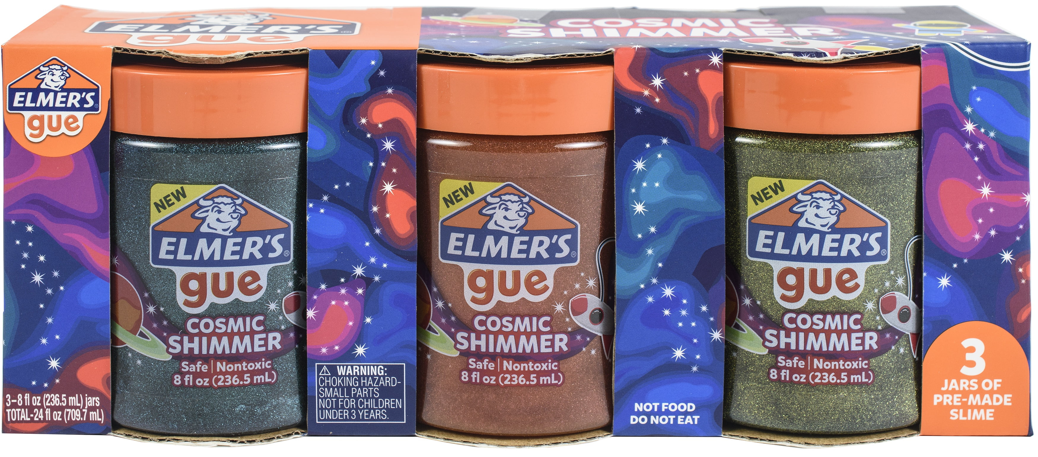 Elmer's Gue Premade Slime, Cosmic Shimmer Glitter Slime, Variety Pack ...