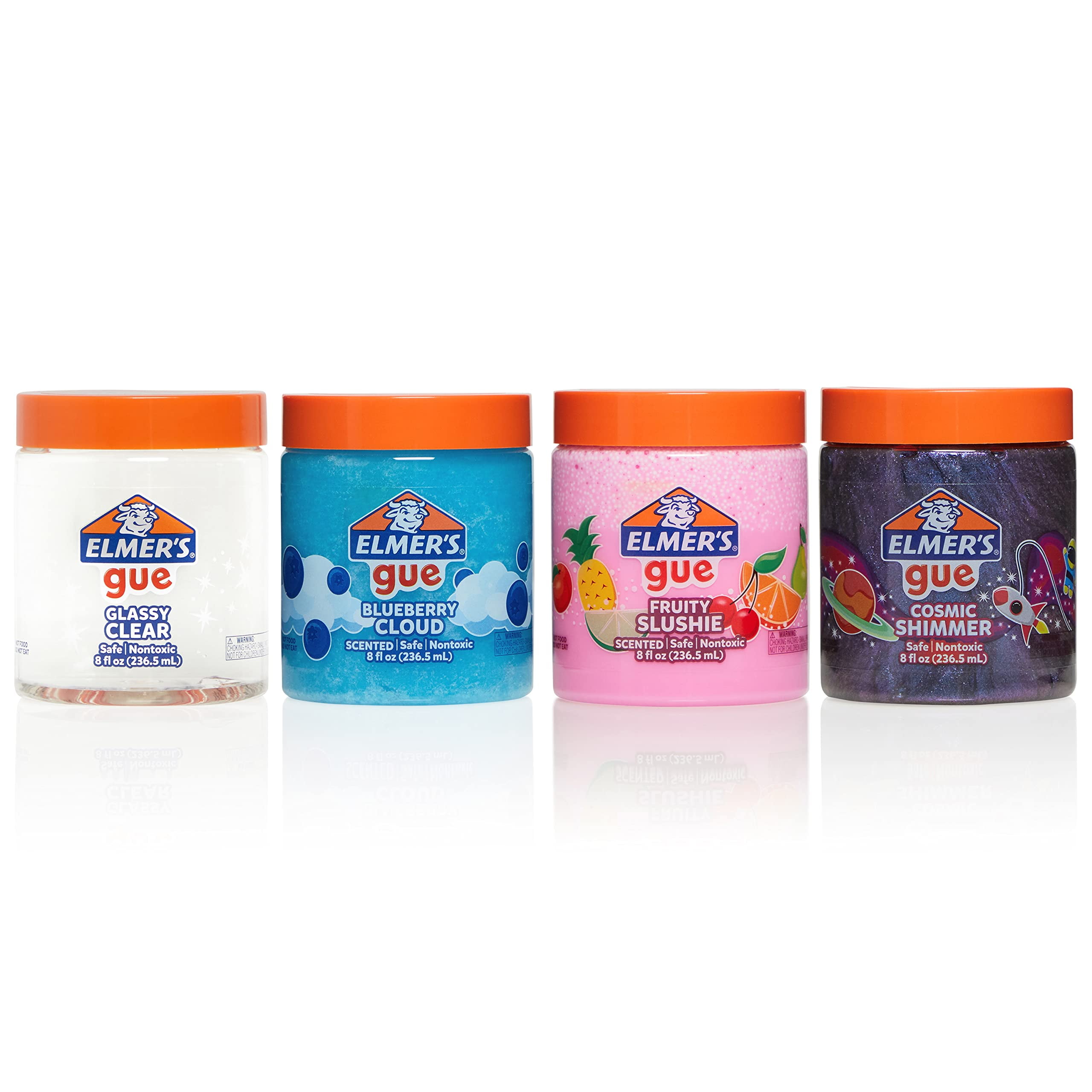 Elmer's Gue Premade Slime, Variety Pack, Includes Clear Slime, Scented ...