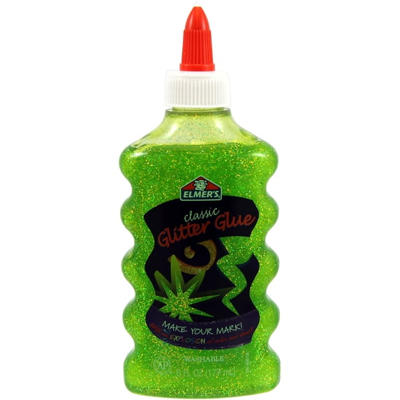 Elmer's Glitter Glue 6oz Green, Washable, Dries Clear - Walmart.com