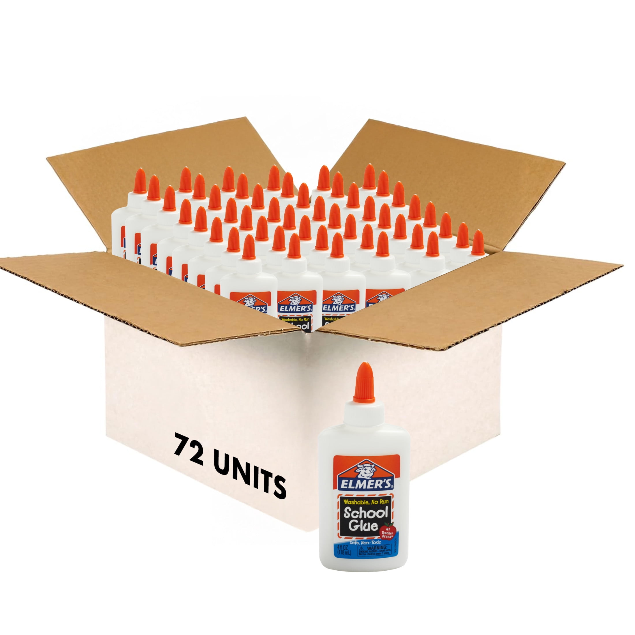 Elmer's Liquid School Glue, White, Washable, 4 oz, 72 Count - Walmart.com