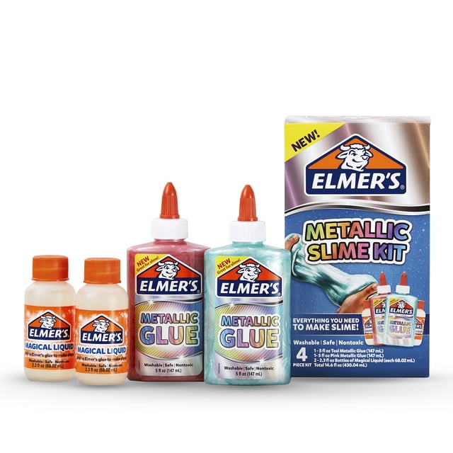 Elmer's 4 Count Metallic Slime Art & Craft Kit: Includes Metallic Glue ...