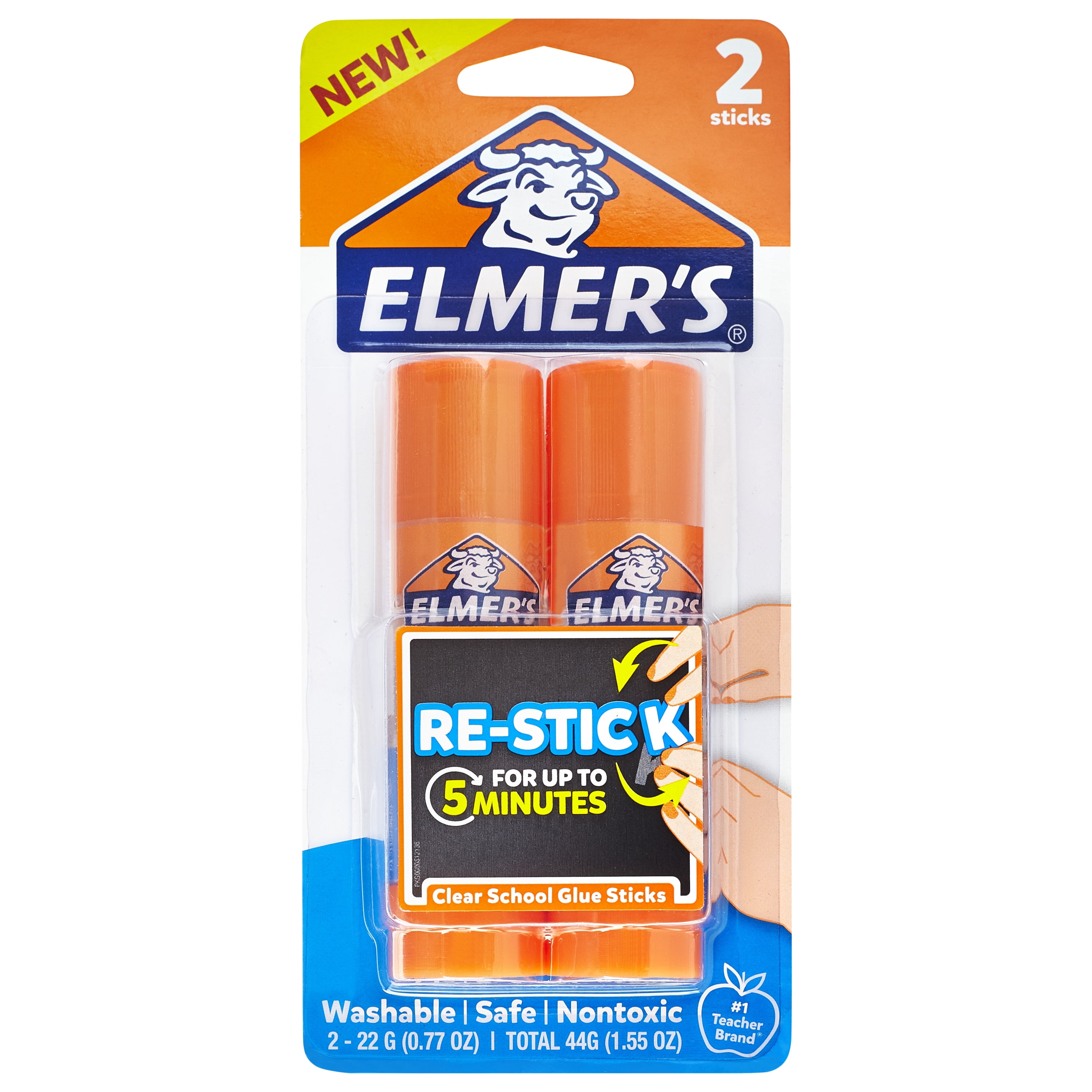 Elmer's Re-stick School Glue Sticks, 2 Count - Walmart.com