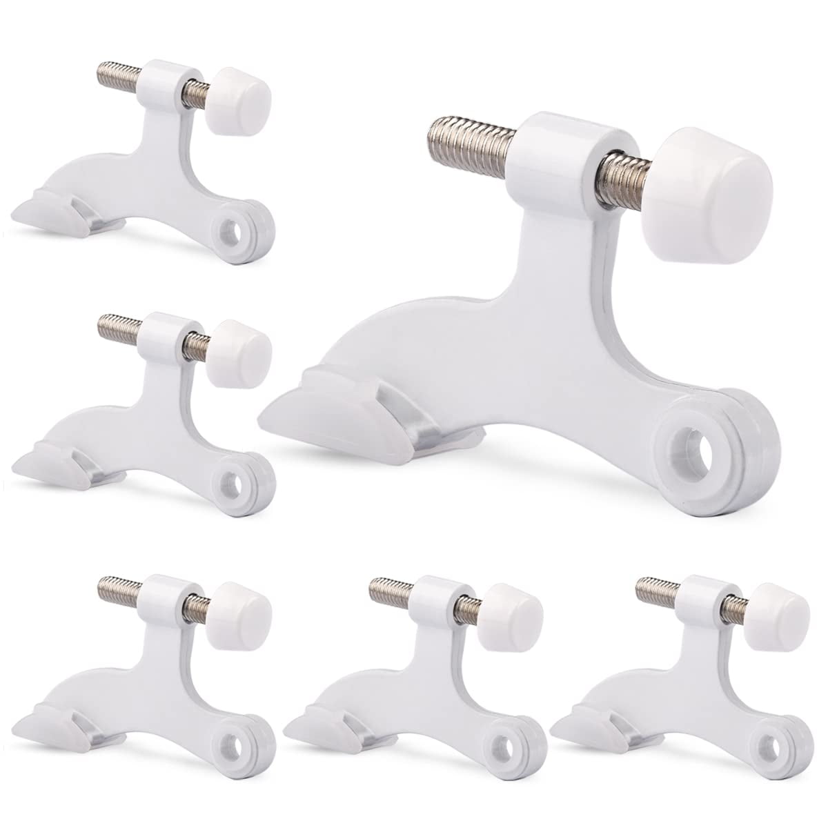 Elmimny 6 Pack Hinge Pin Door Stopper White- Adjustable Heavy Duty ...